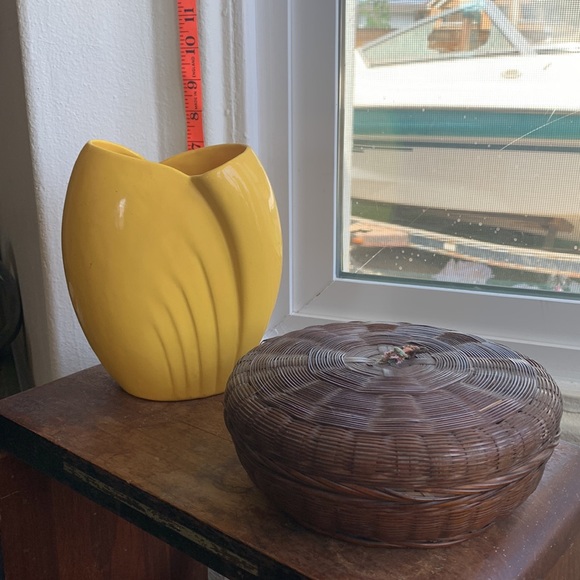 Accents | Vintage Yellow Art Deco Vase | Poshmark